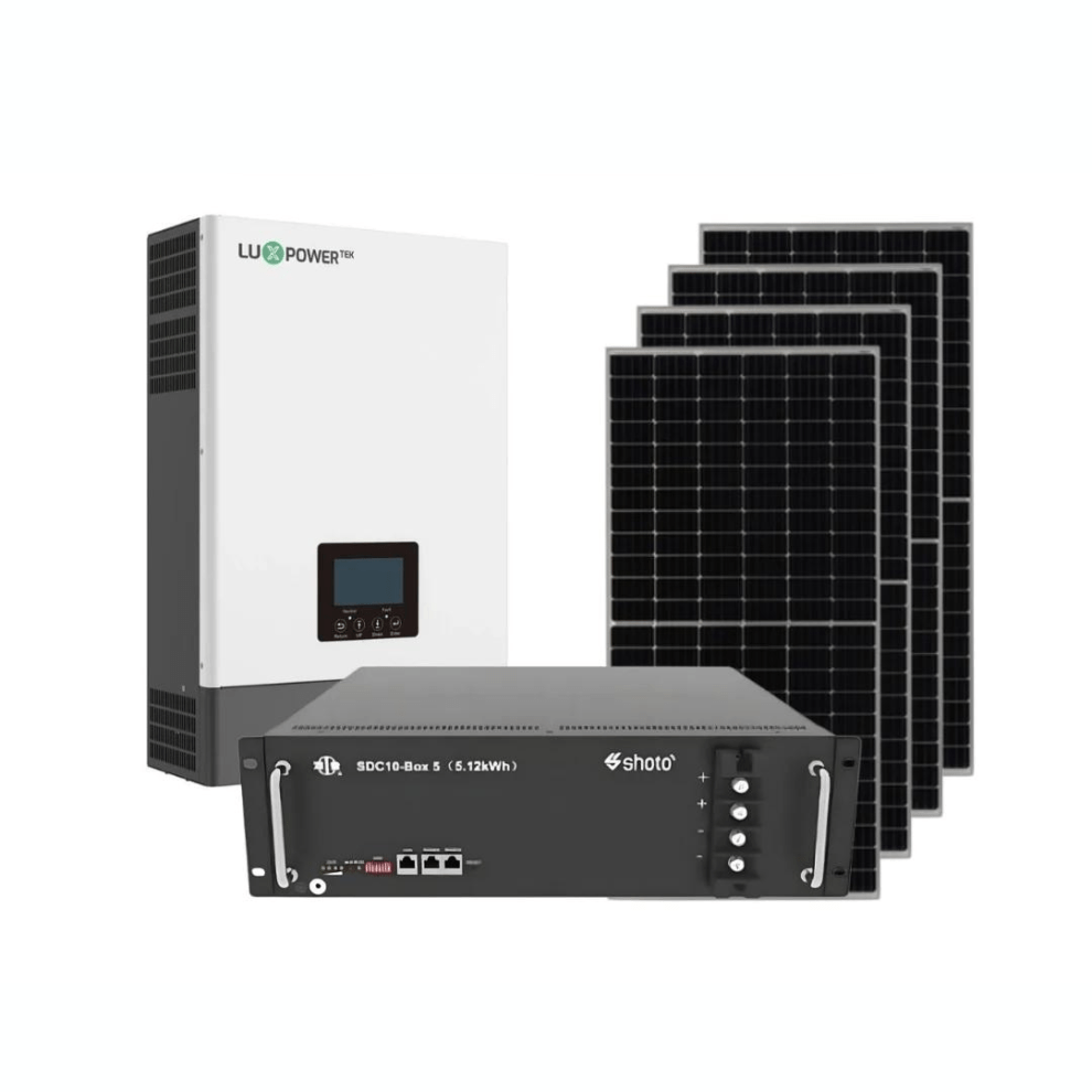 LuxPower 5KVA / 5000W Hybrid Inverter + 5.12kWh SHOTO Lithium Battery ...