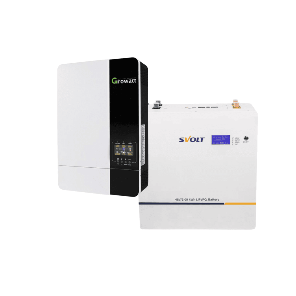 Growatt 5KVA / 5000W MPPT Hybrid Inverter + 5.43kWh SVOLT Lithium ...